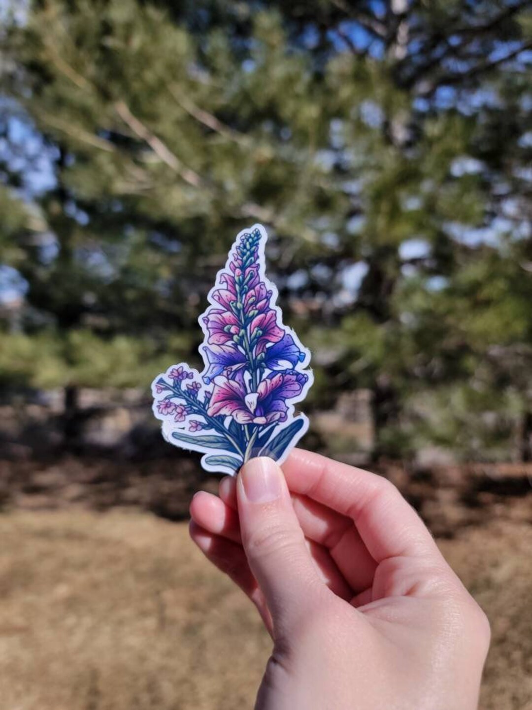 Purple Lupine Sticker: Glossy Die Cut Floral Decal - Etsy