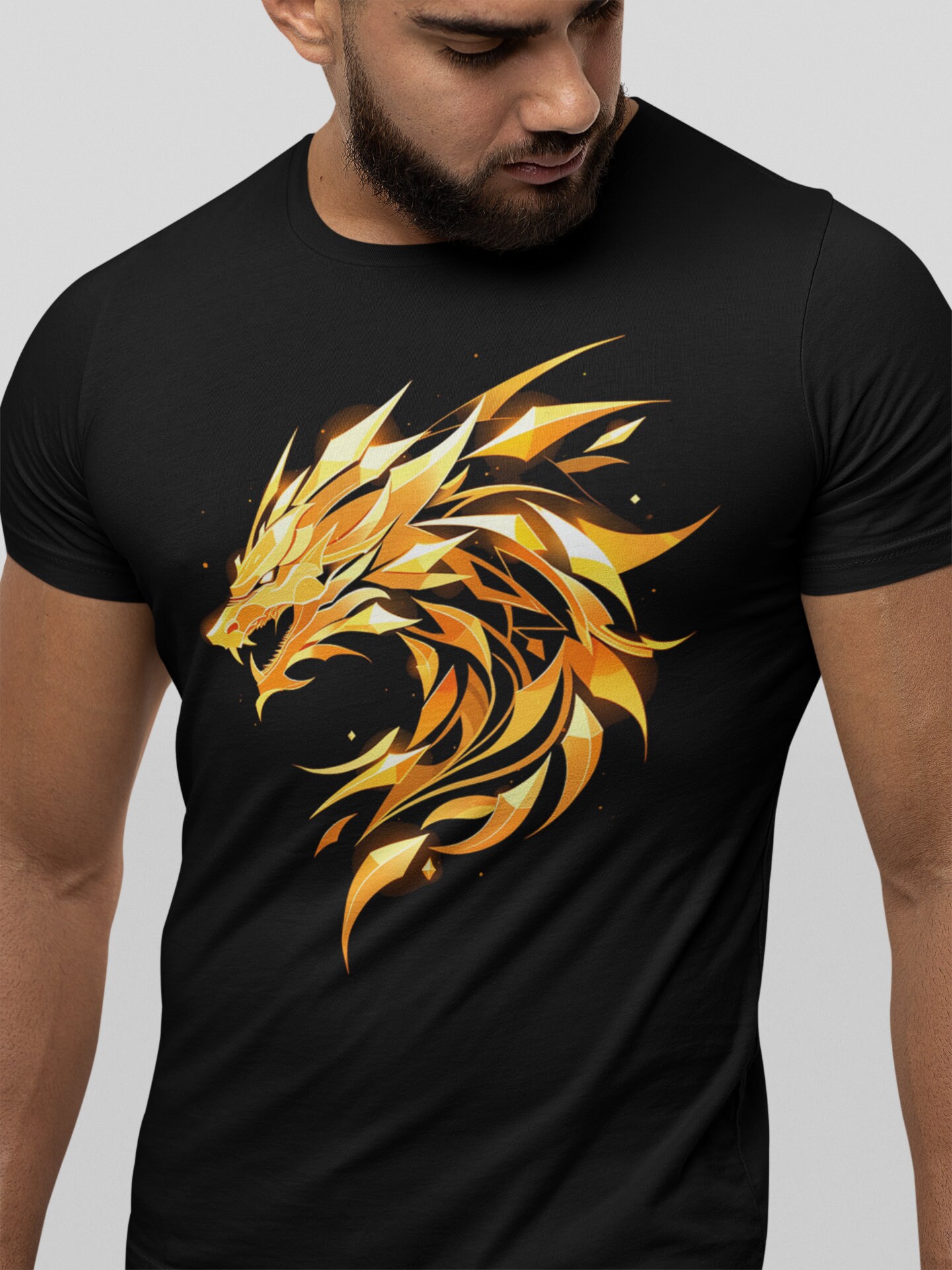 Gold Dragon T-shirt for Fantasy Lovers, Dragon Lover Gift, Mythical ...