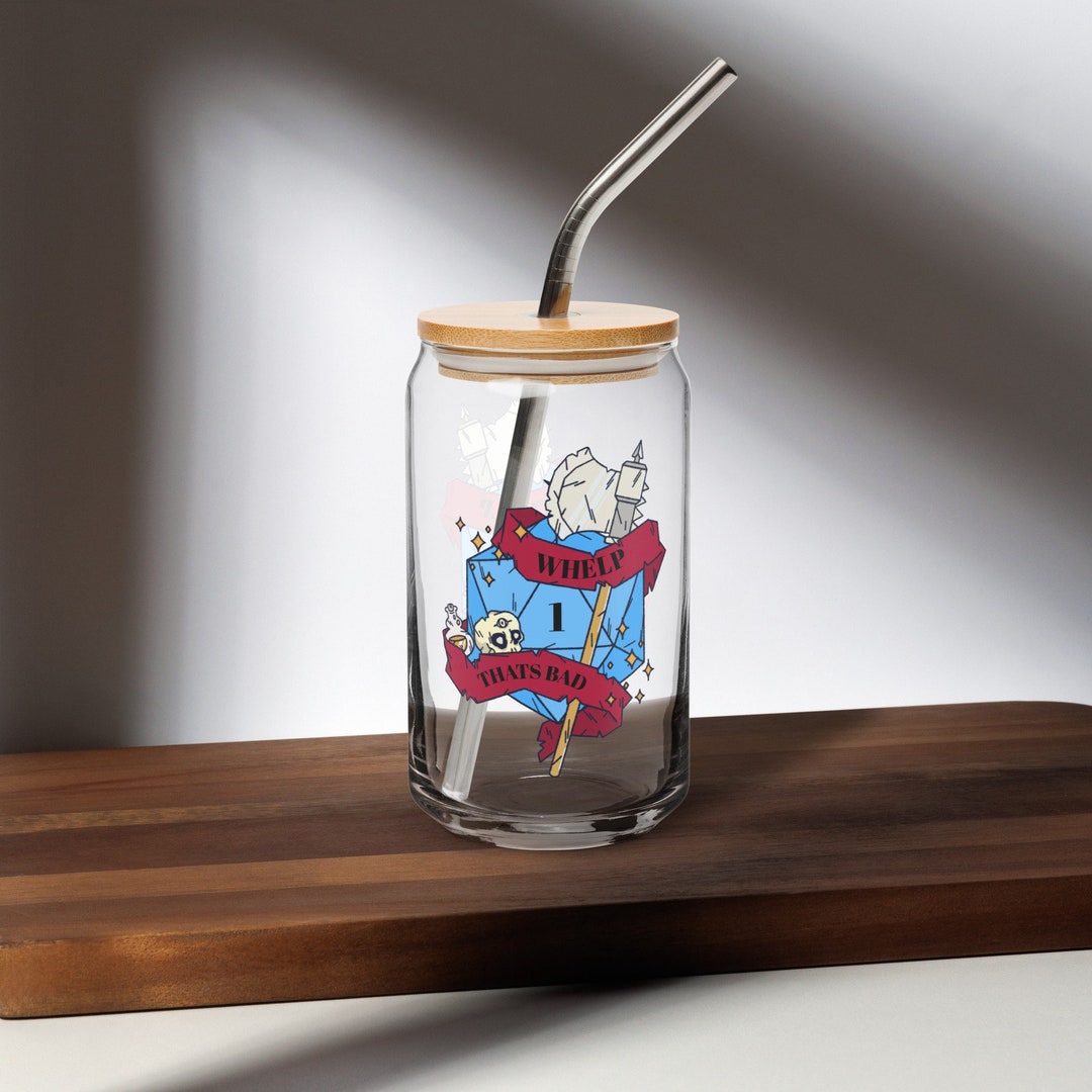 Dnd Inspired whelp Thats Bad Funny Can-shaped Glass optional Straw and ...
