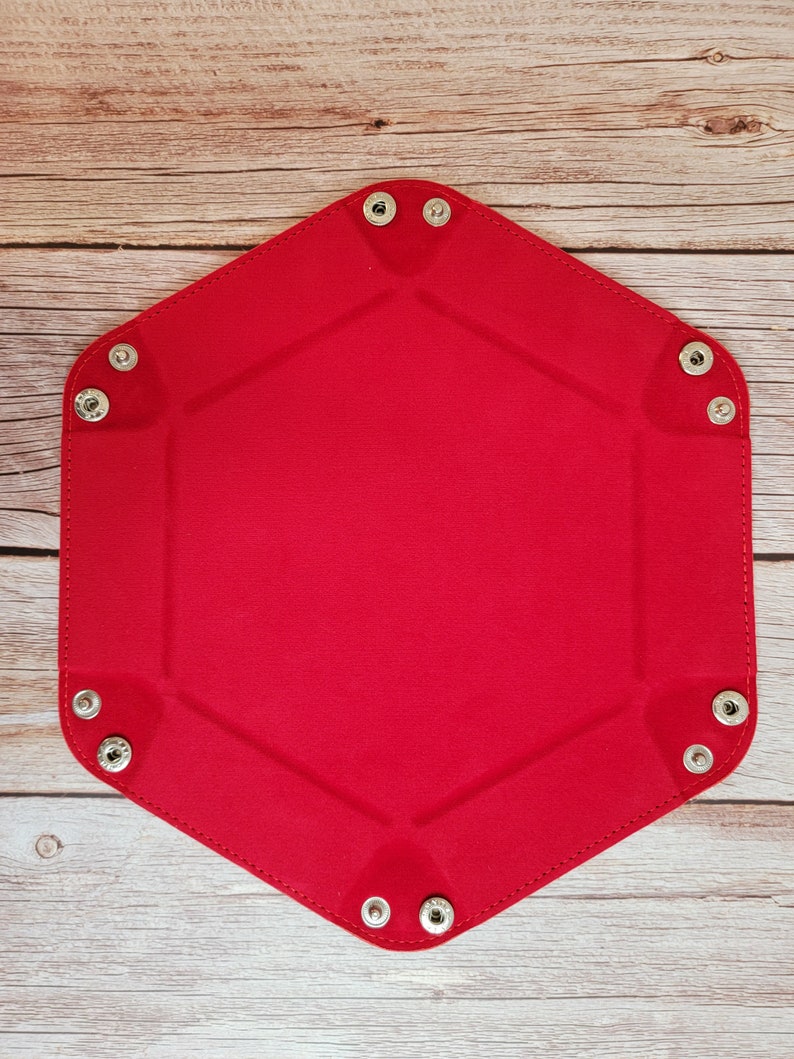 Fire Dragon D20 Dice Tray, Foldable Hexagon Velvet Dice Tray Only the ...