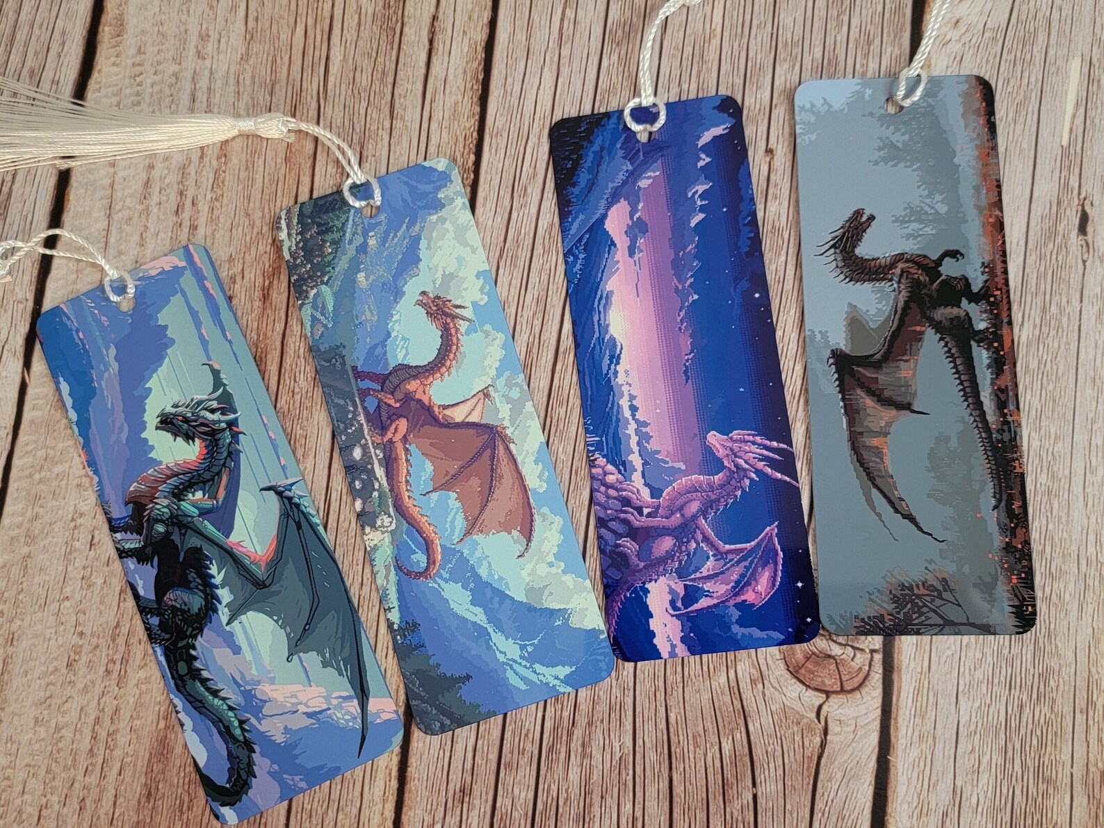 Draconic Pixels: Bookmark Guardians Handmade and Unique, Fantasy Pixel ...