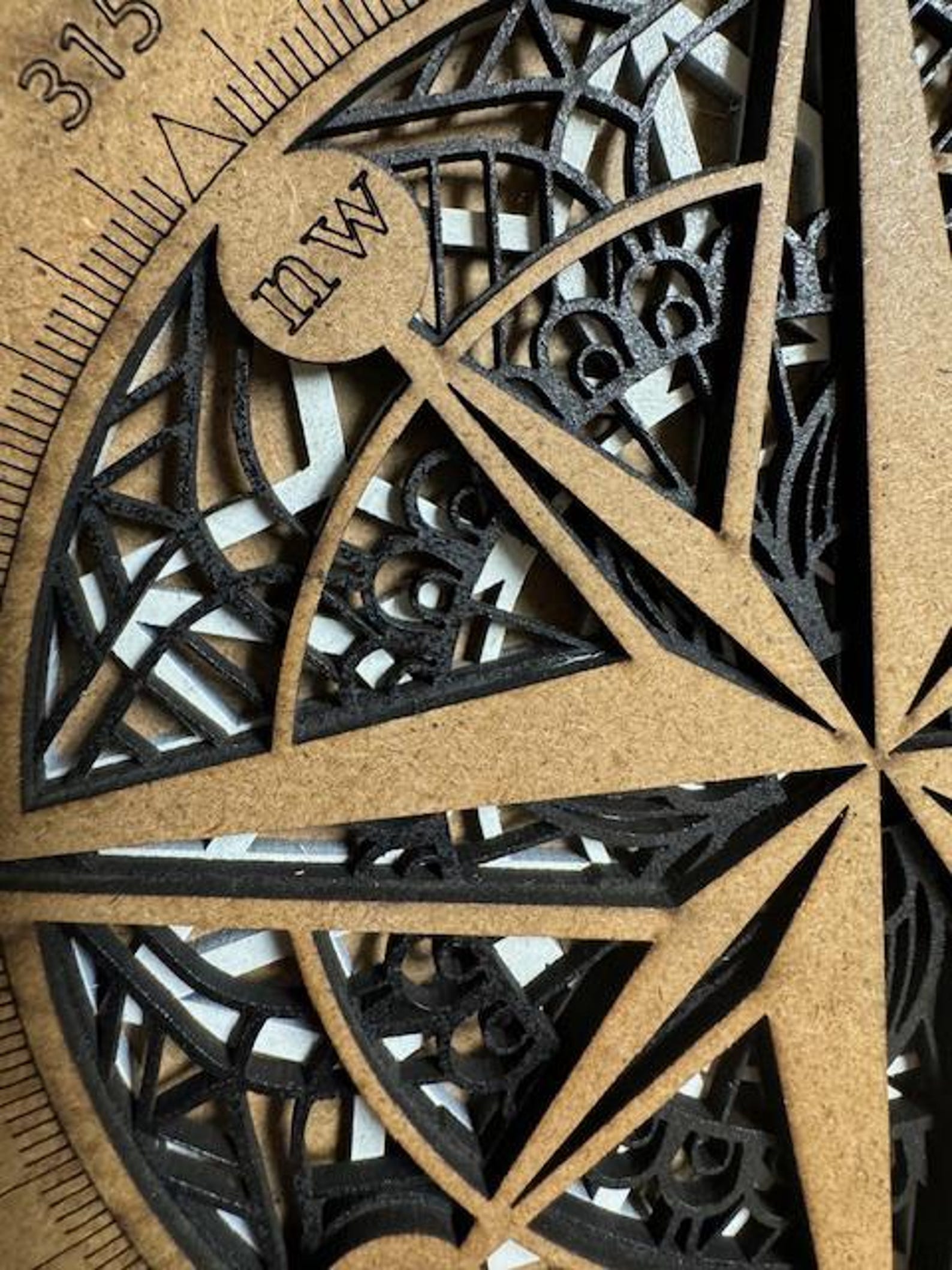 Reserved for Shelley C . Nautical Compass Rose Wall Decor Wooden Laser ...