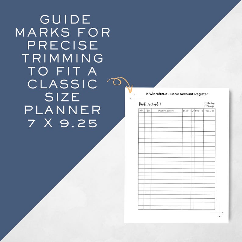 Printable Bank Account Register: Classic Happy Planner Insert (digital ...