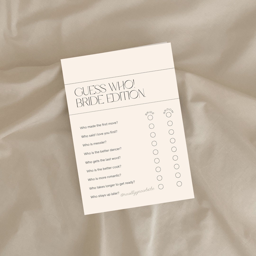 Guess Who Bride and Groom Edition - Etsy