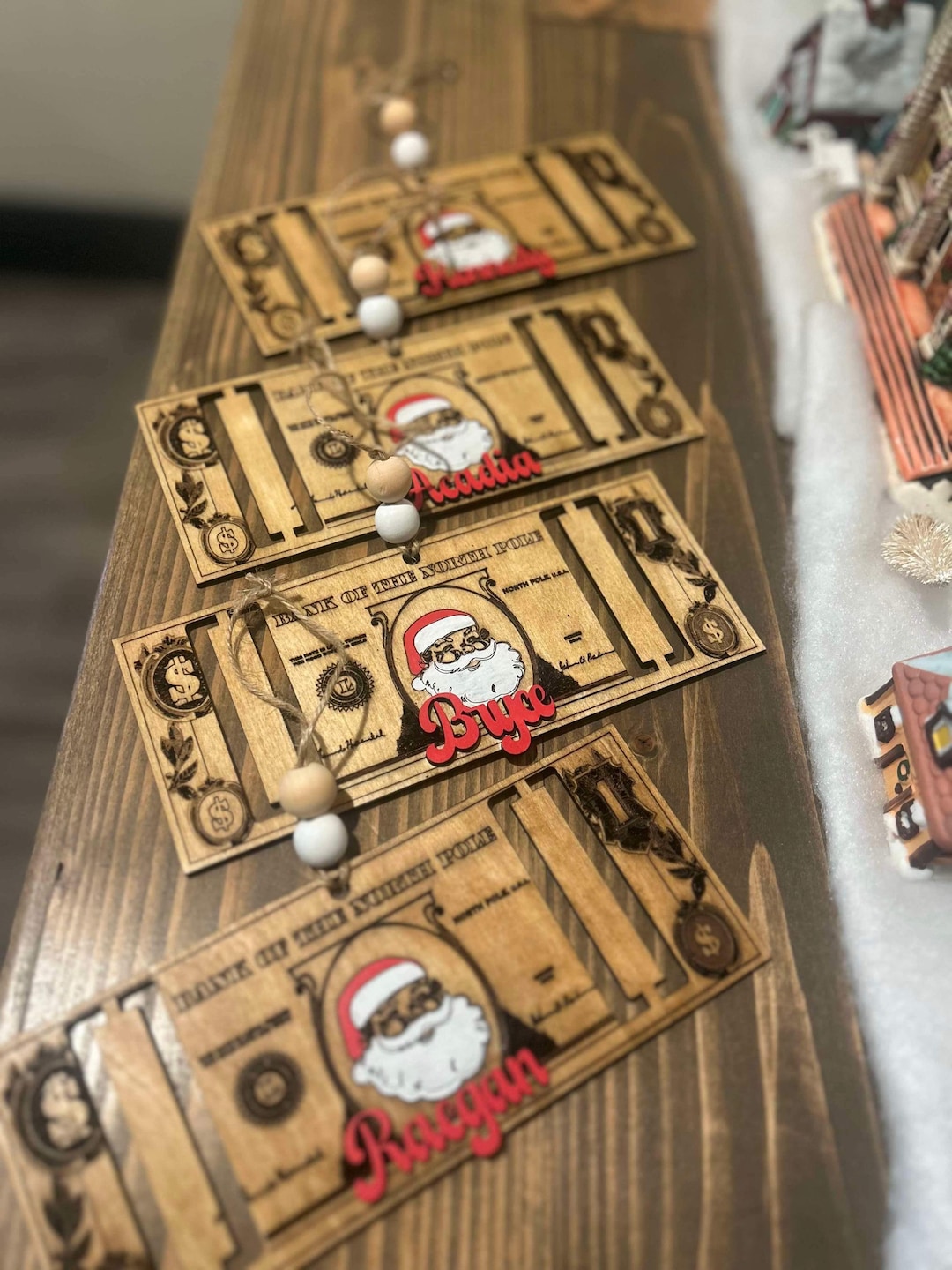 North Pole Money Holder. Money Holder Ornamnet. Wood Ornamnet. North ...