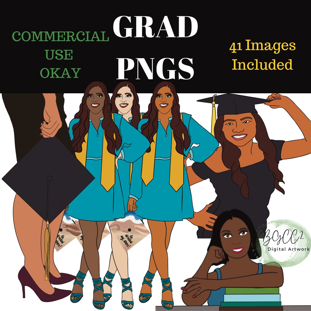 Black Girl Grad Clipart: 2023 PNG Bundle (digital Download) - Etsy