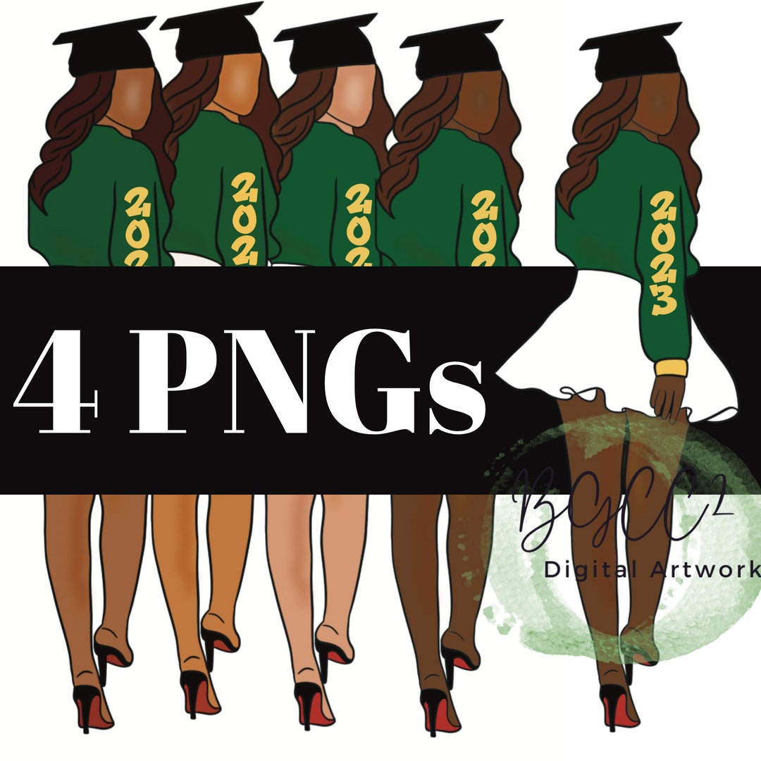 2023 Grad Clipart: Black Girl PNG Digital Art (digital Download) - Etsy