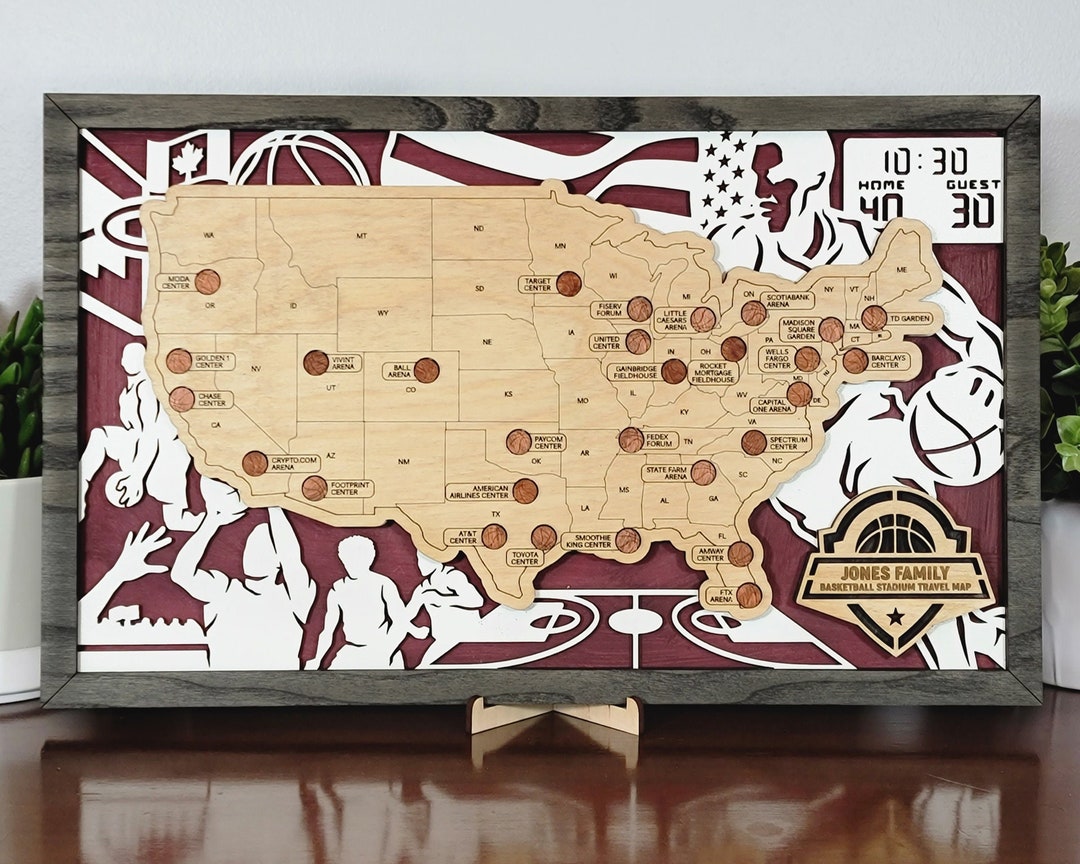 3D NBA Basketball Stadium Map Family Memories Stadium Tracker NBA ...