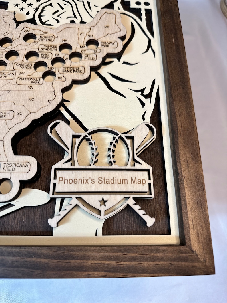 Framed MLB Baseball Stadium Map Family Memories Stadium Tracker MLB ...