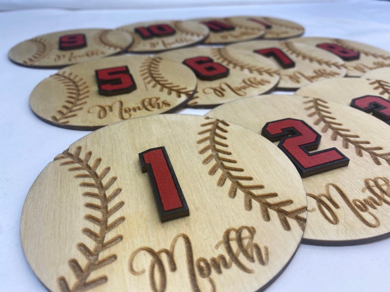 Baseball Baby Milestone | Baby Shower Gift | Newborn Boy or Girl ...