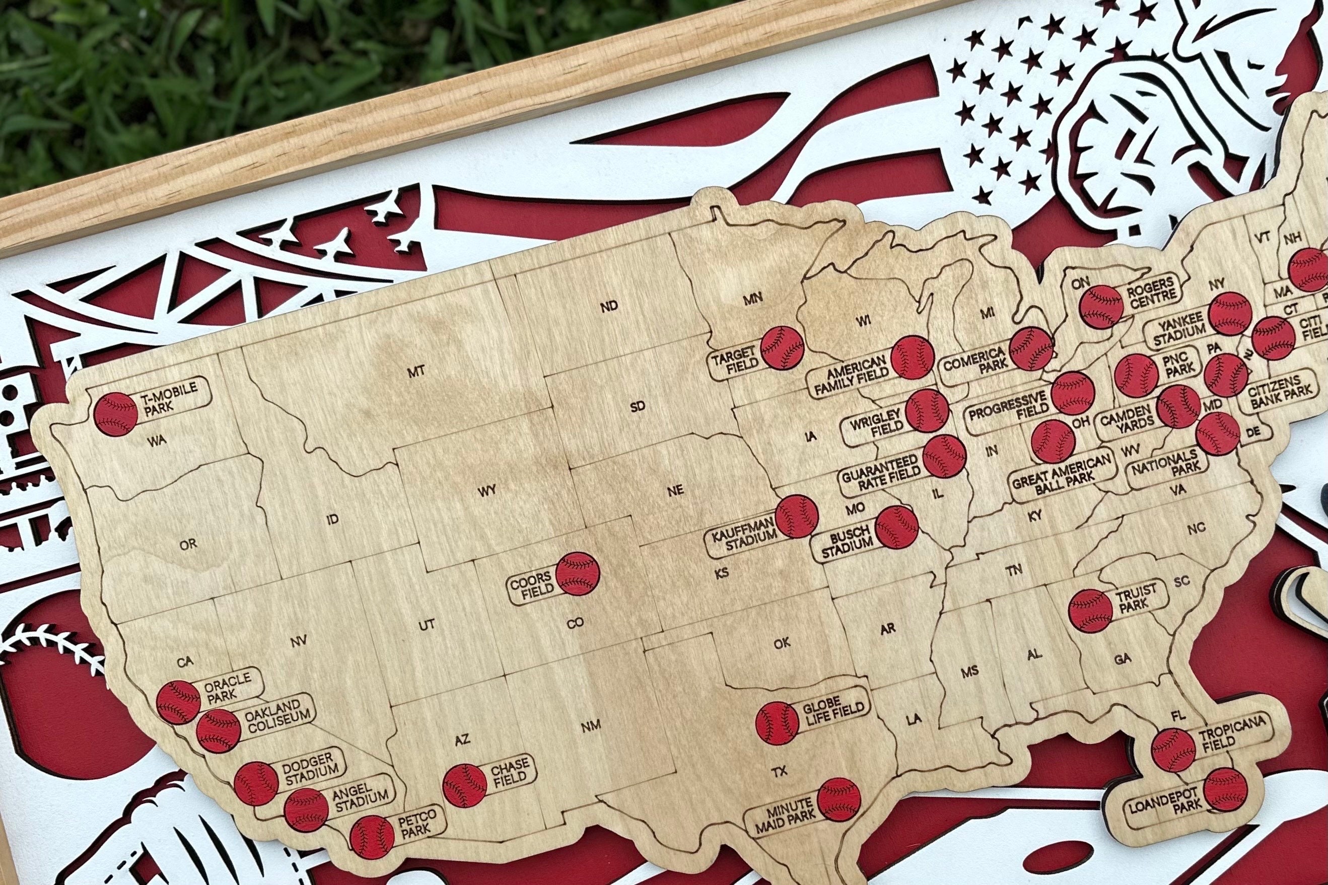 Framed MLB Baseball Stadium Map Family Memories Stadium - Etsy