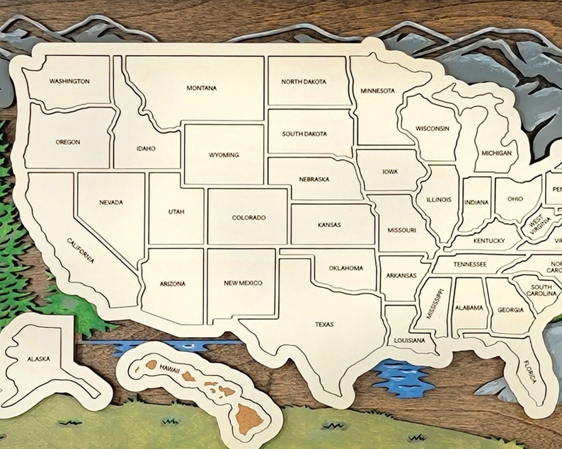 Travel Map United States Travel Map Camping Map RV Map Family Memories ...