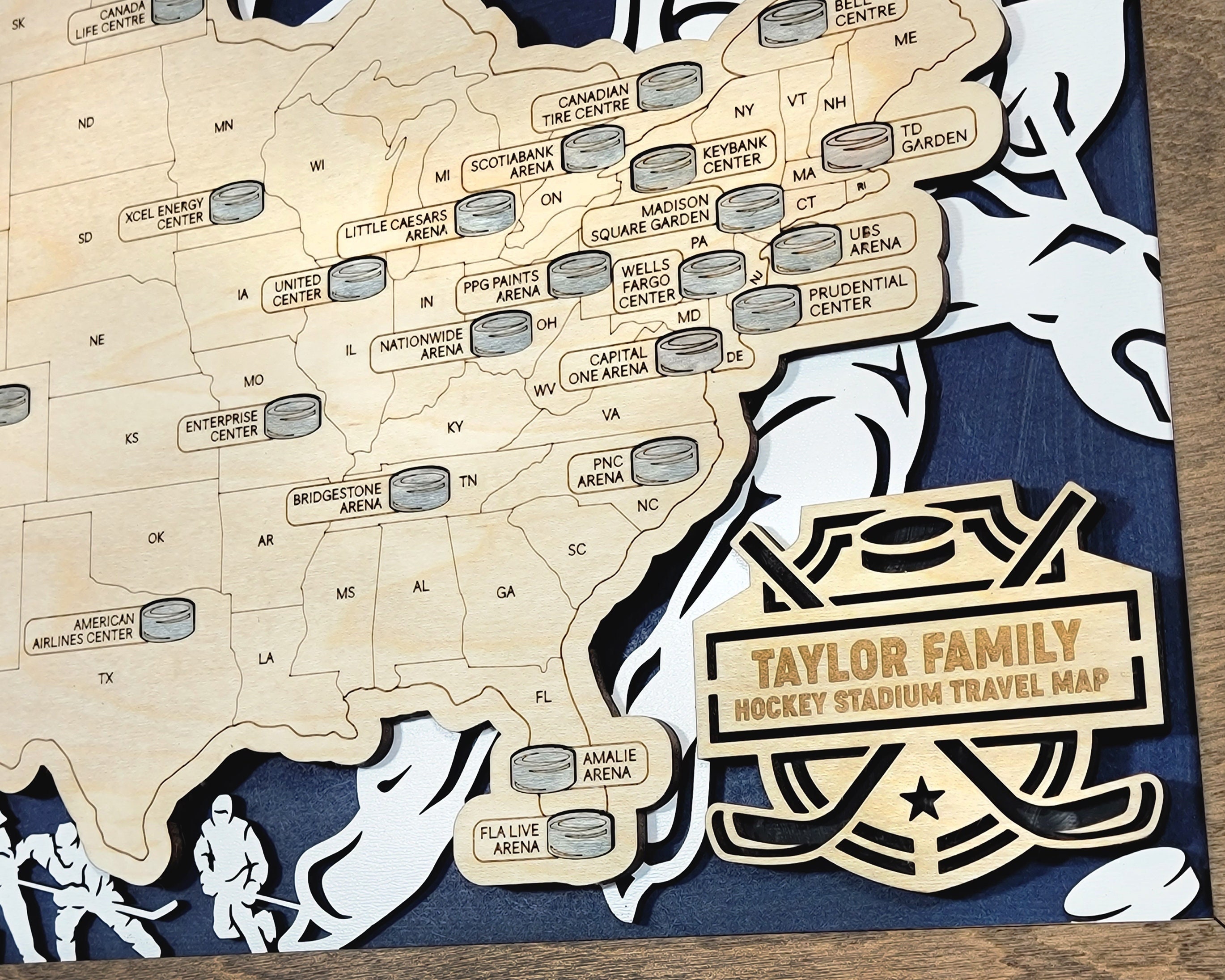3D Hockey Stadium Travel Map Family Memories Stadium Tracker - Etsy