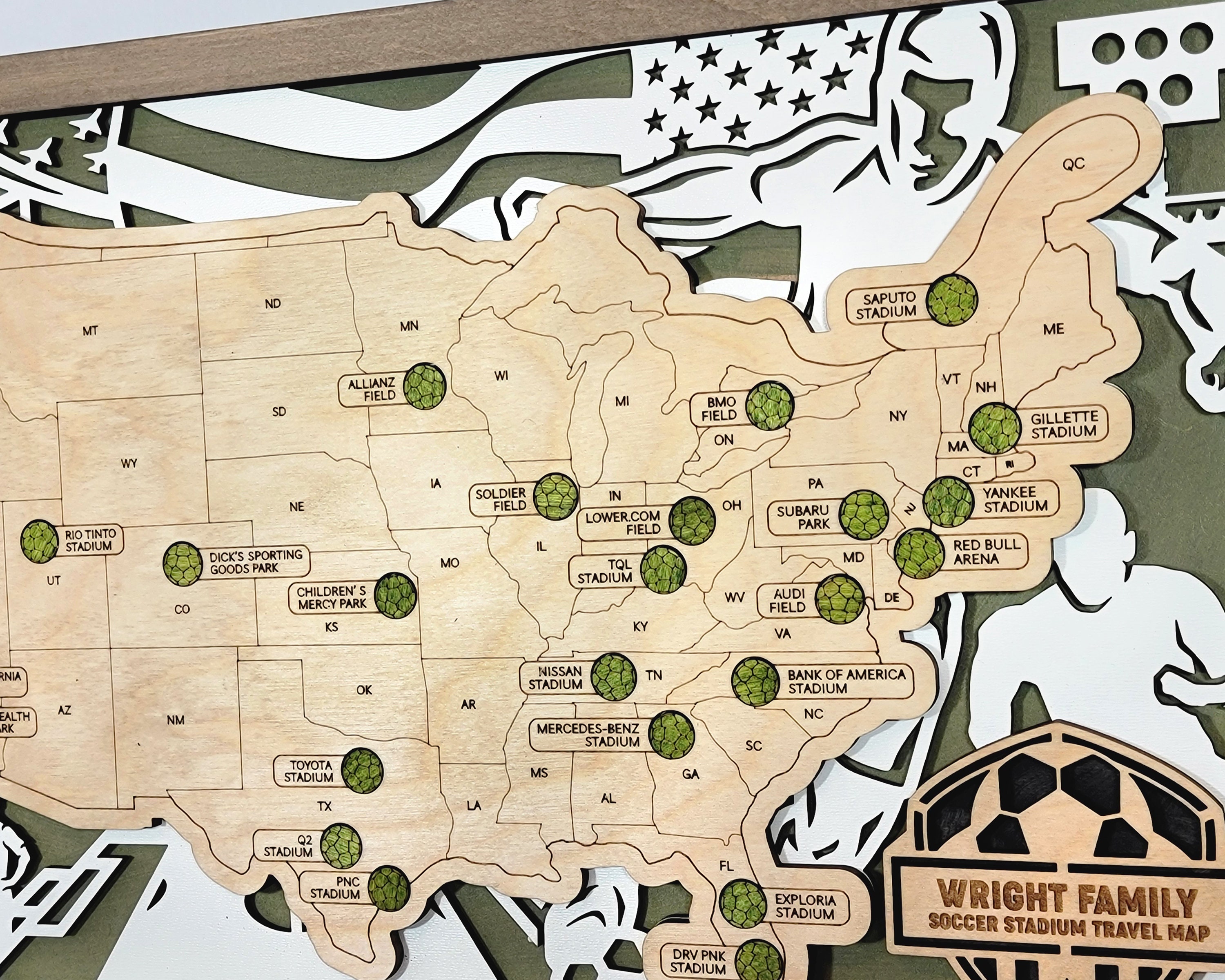 3D Soccer Stadium Map Family Memories Stadium Tracker Bucket - Etsy
