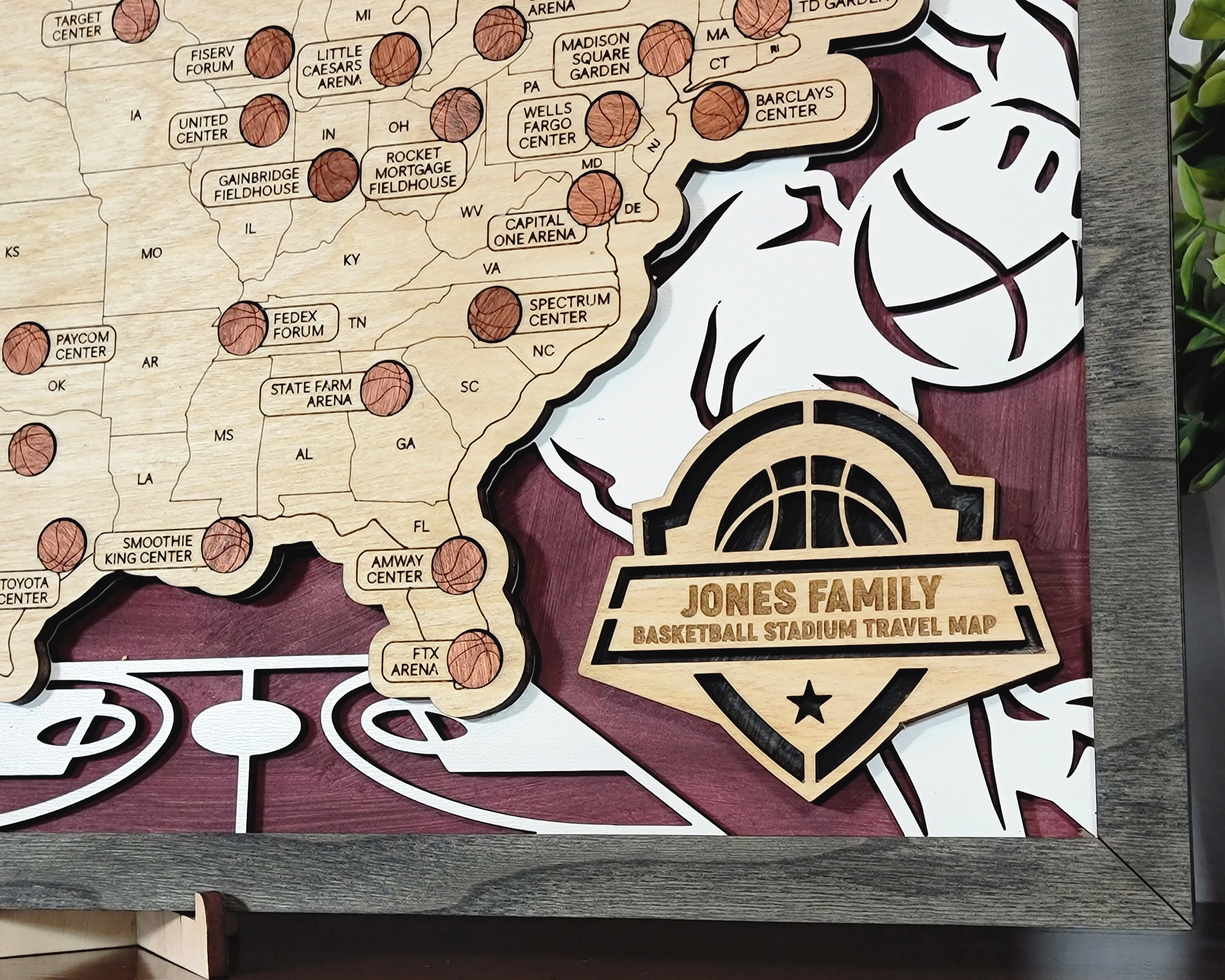 3D NBA Basketball Stadium Map Family Memories Stadium Tracker - Etsy