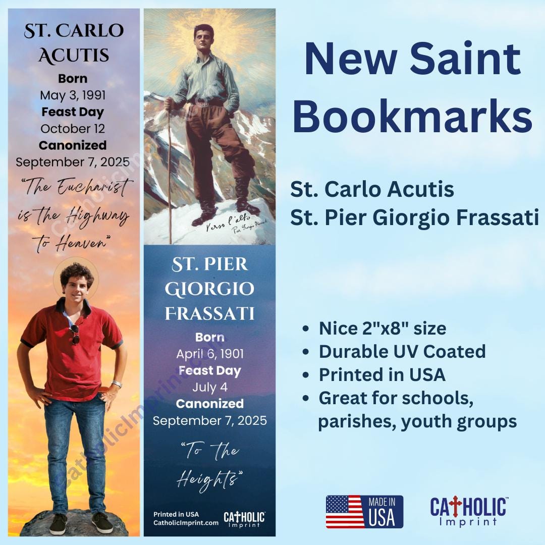 St. Carlo Acutis & St. Pier Giorgio Frassati Bookmarks - Catholic Gift ...