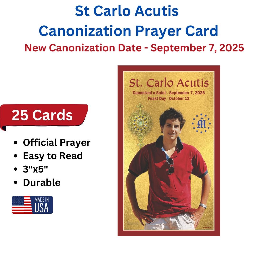 St. Carlo Acutis Prayer Cards: Canonization Keepsake (25 Card Set) - Etsy