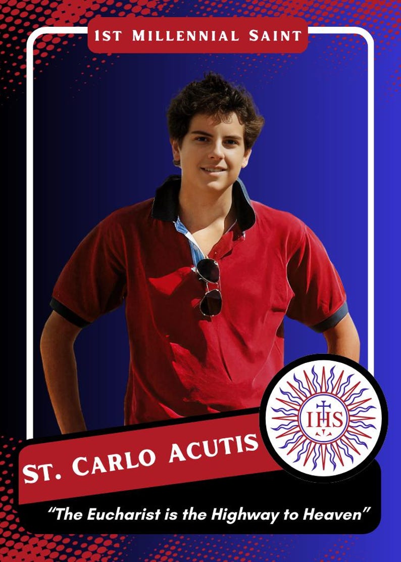 St. Carlo Acutis & Pier Giorgio Frassati Prayer Cards - Canonization ...