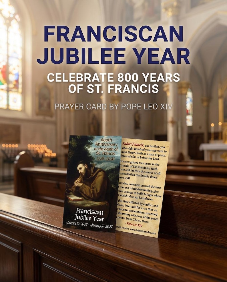 Franciscan Jubilee Year Prayer Card | St. Francis of Assisi Pack of 100 ...