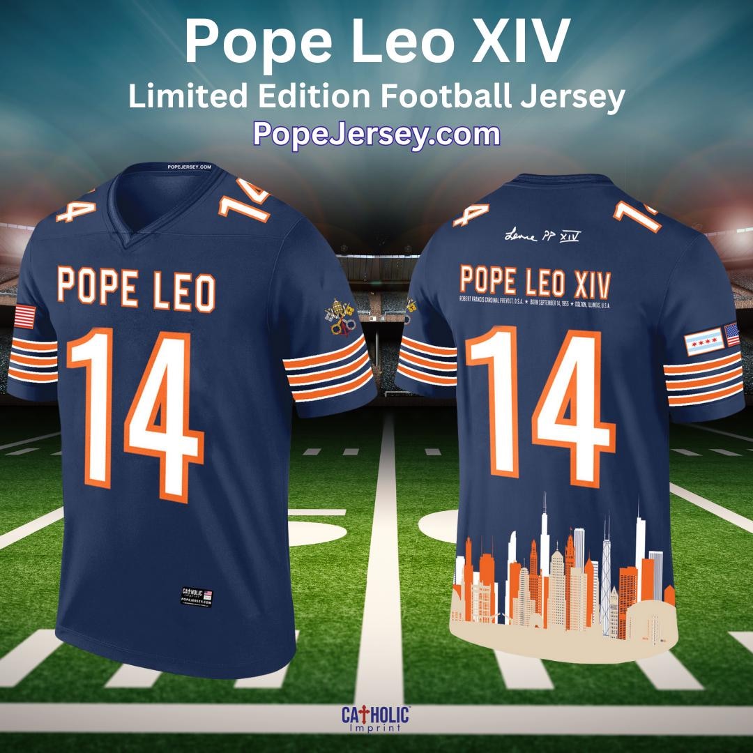 Pope Leo Official Football Fan Jersey, Made in Chicago, DA BEARS! - Etsy