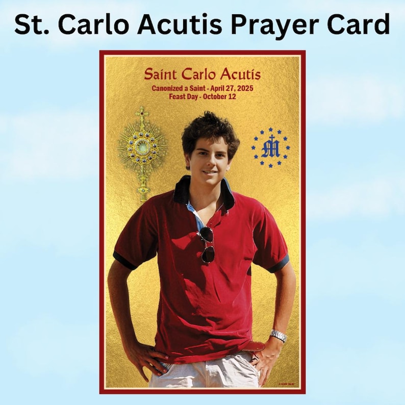 St. Carlo Acutis Commemorative Prayer Card With Official Prayer | 25 ...