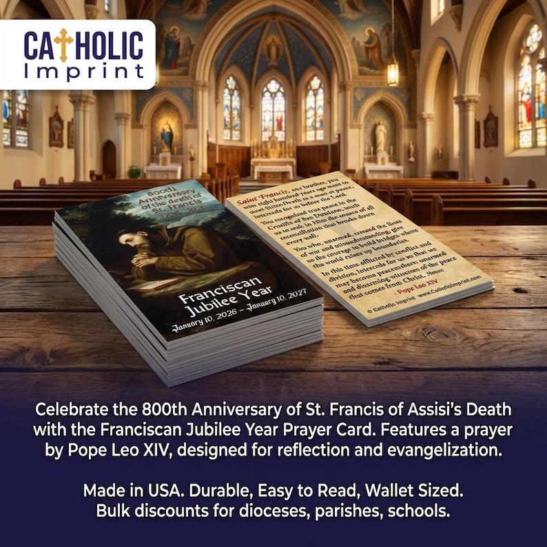 Franciscan Jubilee Year Prayer Card | St. Francis of Assisi Pack of 100 ...