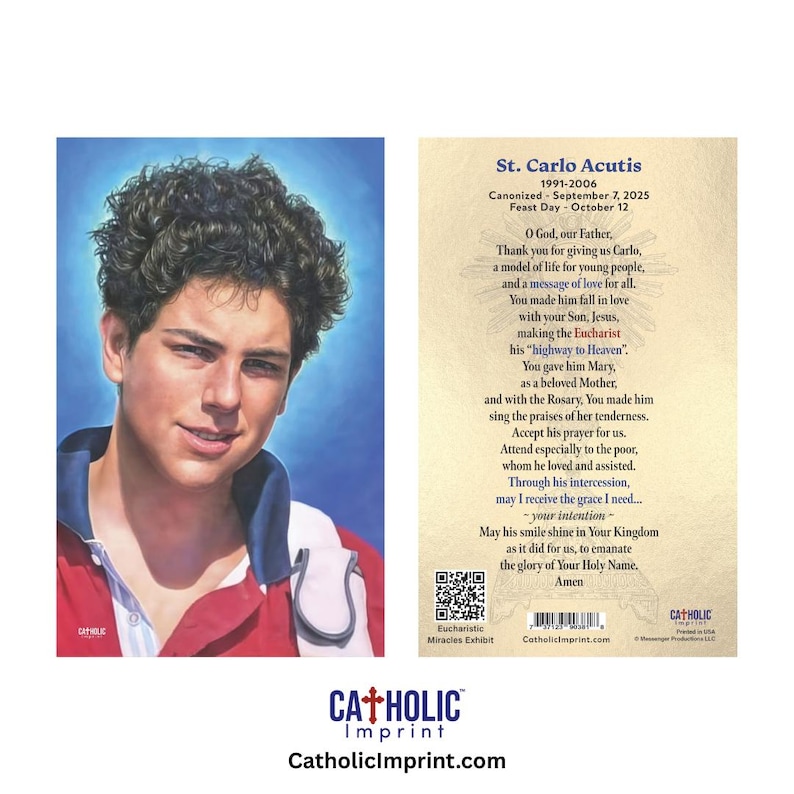 St. Carlo Acutis Holy Cards - Set of 25 Commemorative Prayer Cards - Etsy