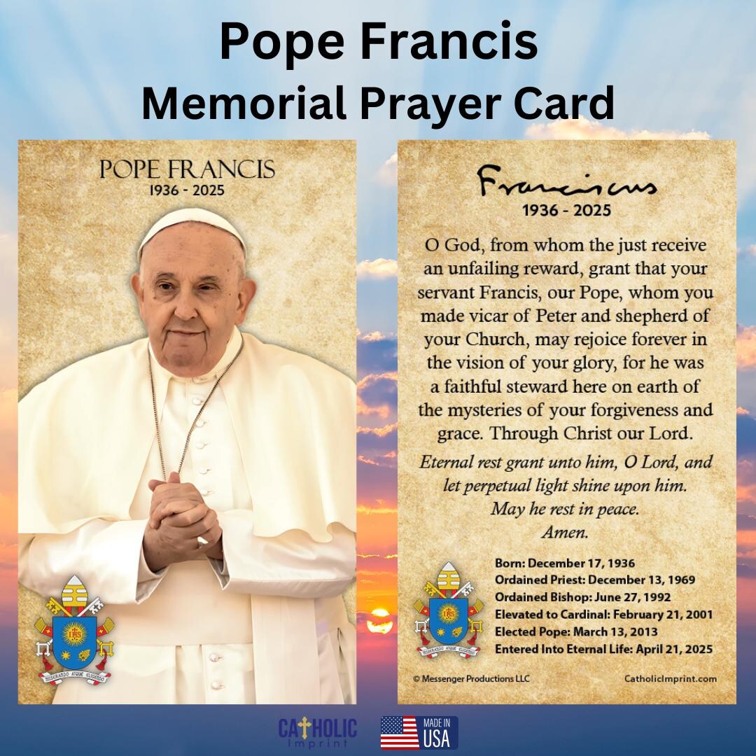 Pope Francis Memorial Prayer Cards (pack of 25) - Etsy