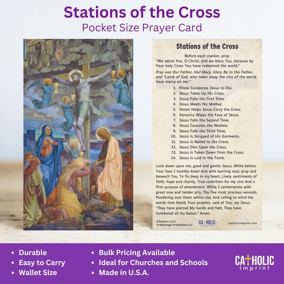 Stations of the Cross Prayer Cards - Pack of 100 - Made in USA - Etsy