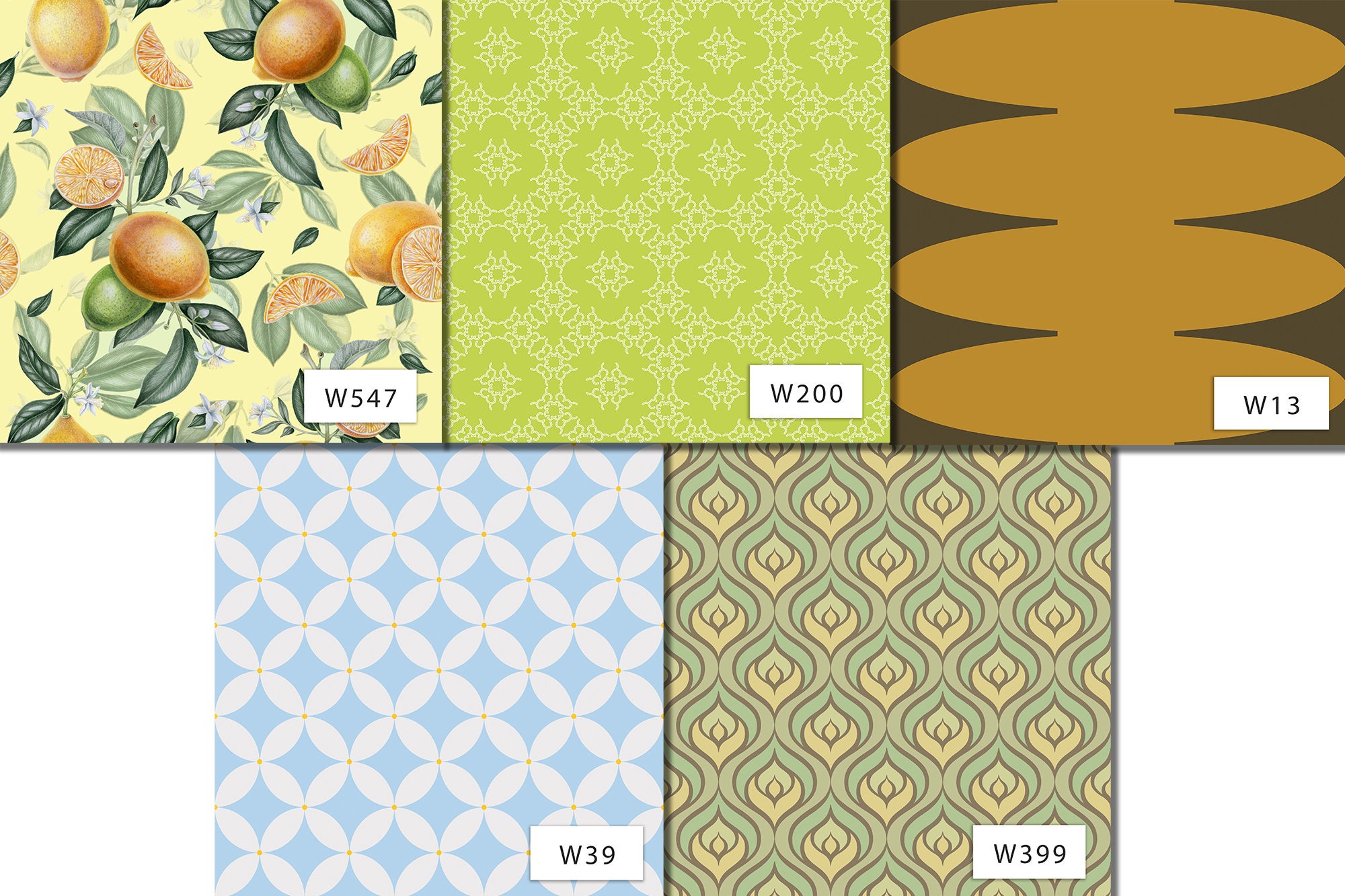 Retro Wallpaper Scraps, Vintage Wallpaper Scraps, Antique Wallpaper ...