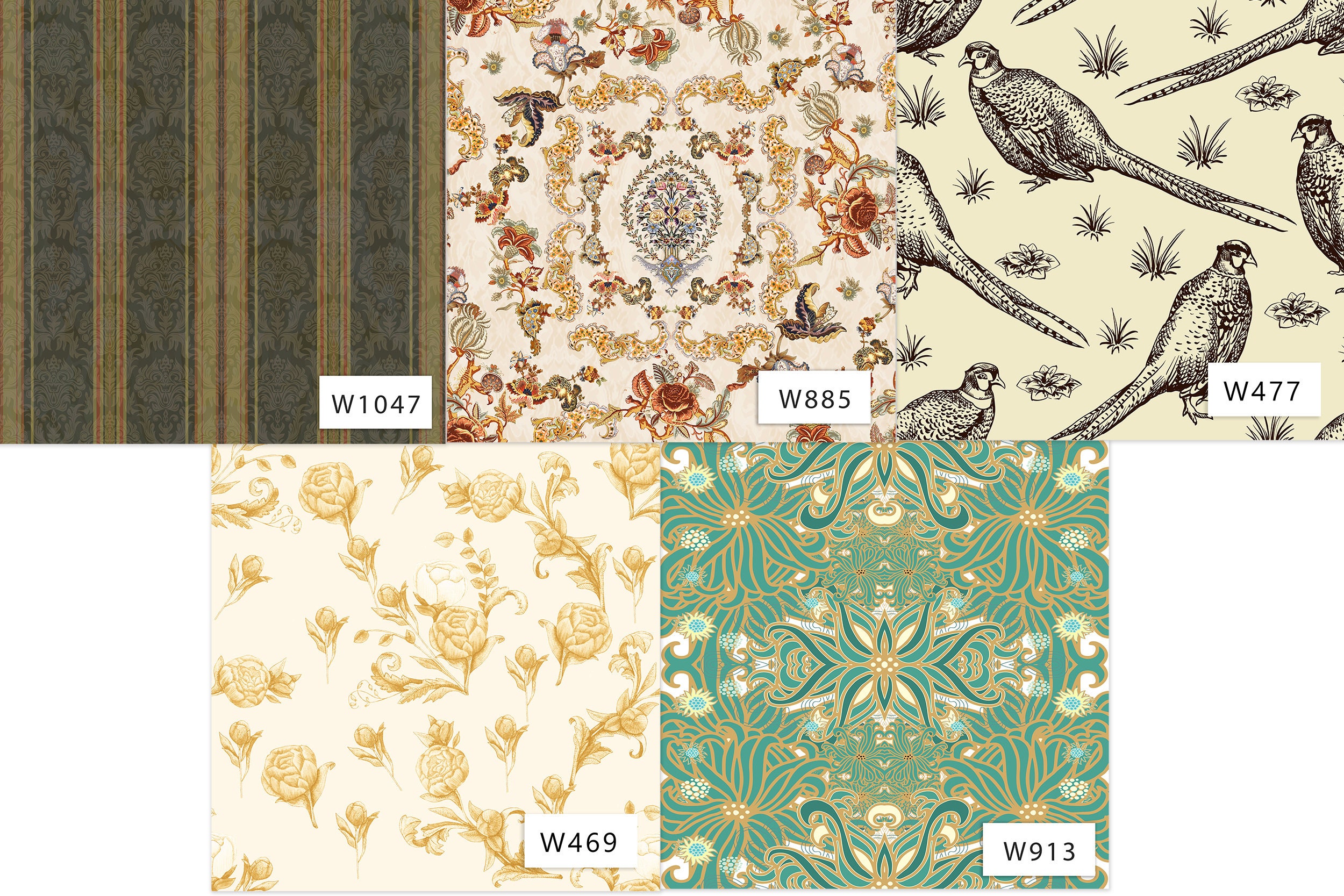 Victorian Wallpaper Scraps, Moody Wallpaper Scraps, Antique Wallpaper ...