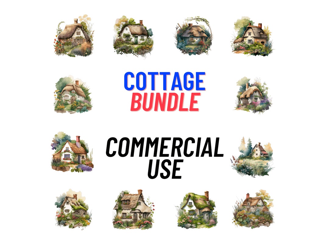 Landhaus Clipart Set von 12 PNG Charmante rustikale - Etsy.de