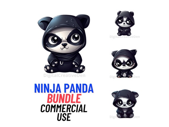 Cartoon Ninja Pandas