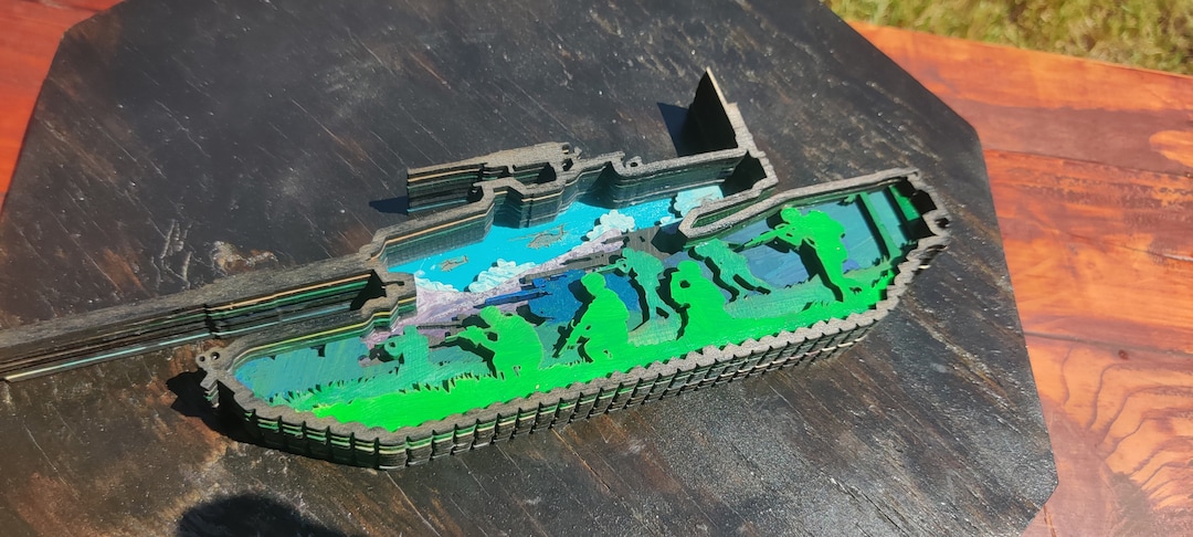 Tank Layered Wood Art - Etsy