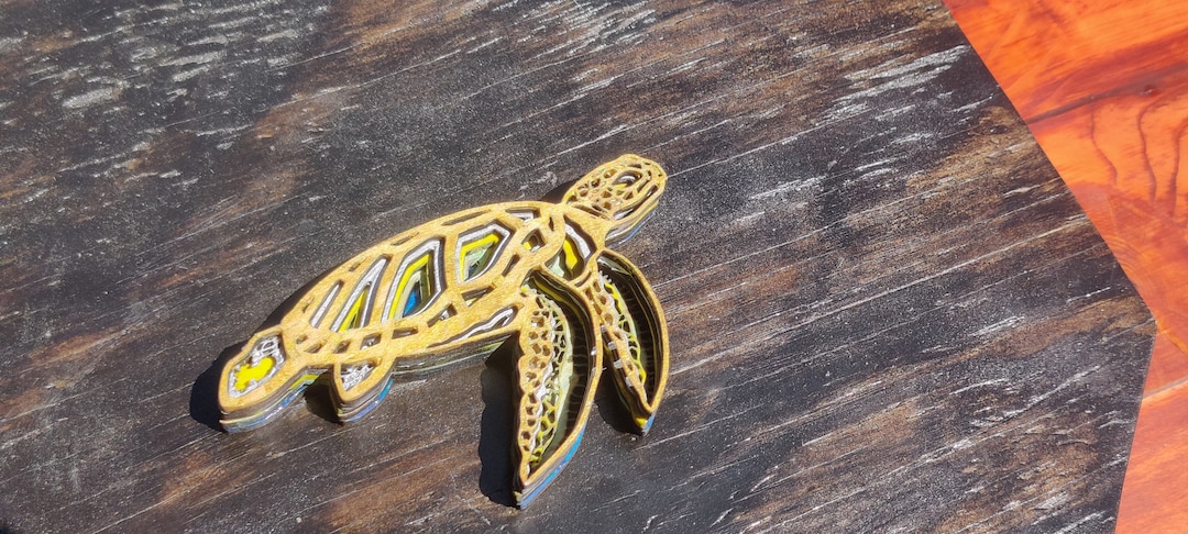 Layered Wood Art Turtle - Etsy