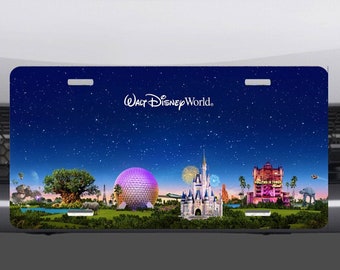 Disney Castle Silhouette in Mickey Ears Vanity License Plate Decorative ...