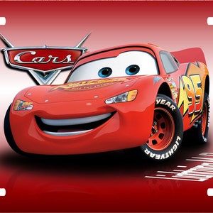 Disney Cars Lightning Mcqueen Red Vanity License Plate - Etsy