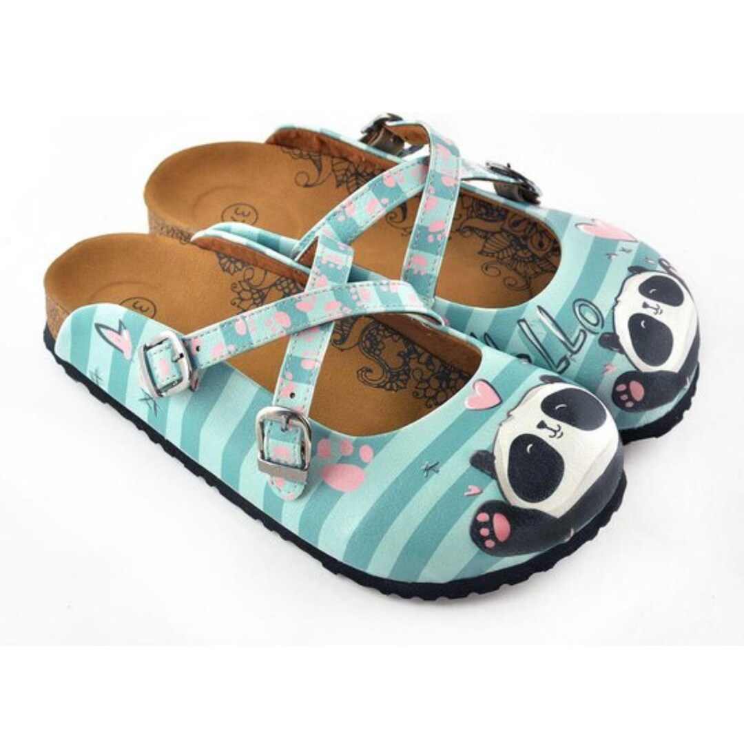 Panda Clogs Women - Vegan Leather - Handmade - Panda Print - Etsy