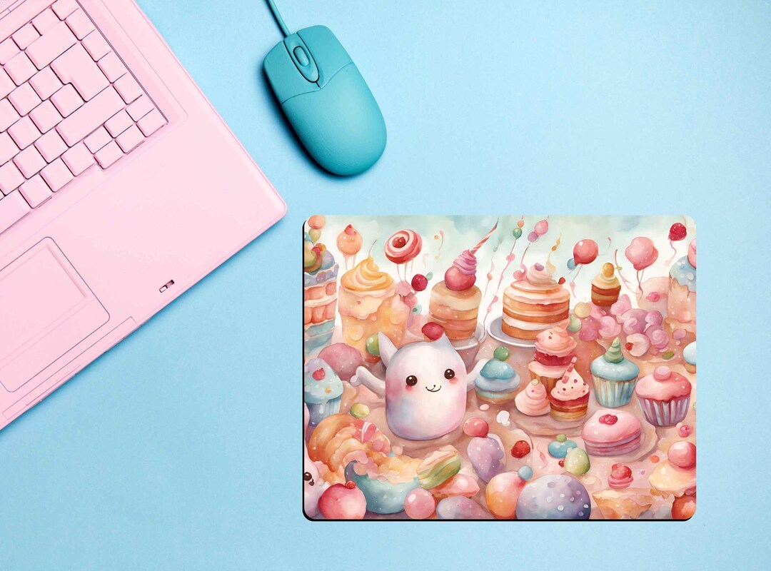 Mouse Pad, Watercolor Mouse Pad, Desk Decor, Gamer Girl, Kawaii Gamer ...