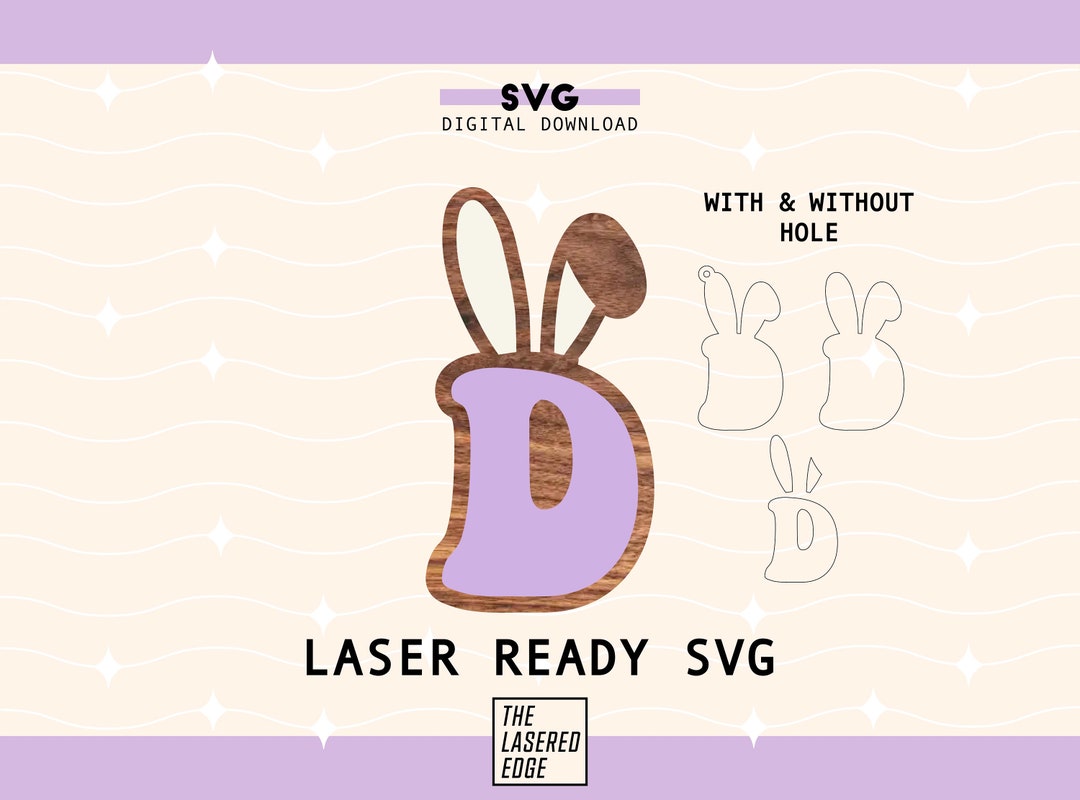 Alphabet Bunny Ears, Letter D, Easter Basket Tags, Easter Monogram ...
