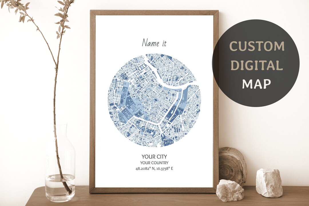 Personalized City Map Custom Digital Map Poster Printable - Etsy
