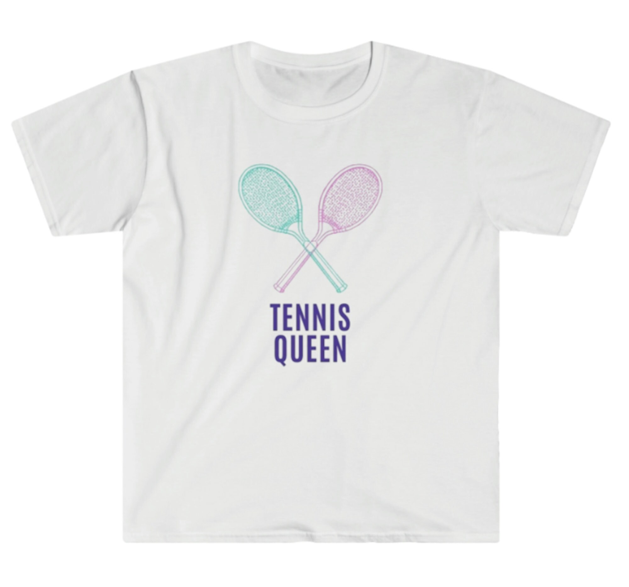 Tennis Queen Racquet and Racket Sport Athlete Unisex Softstyle T-shirt ...