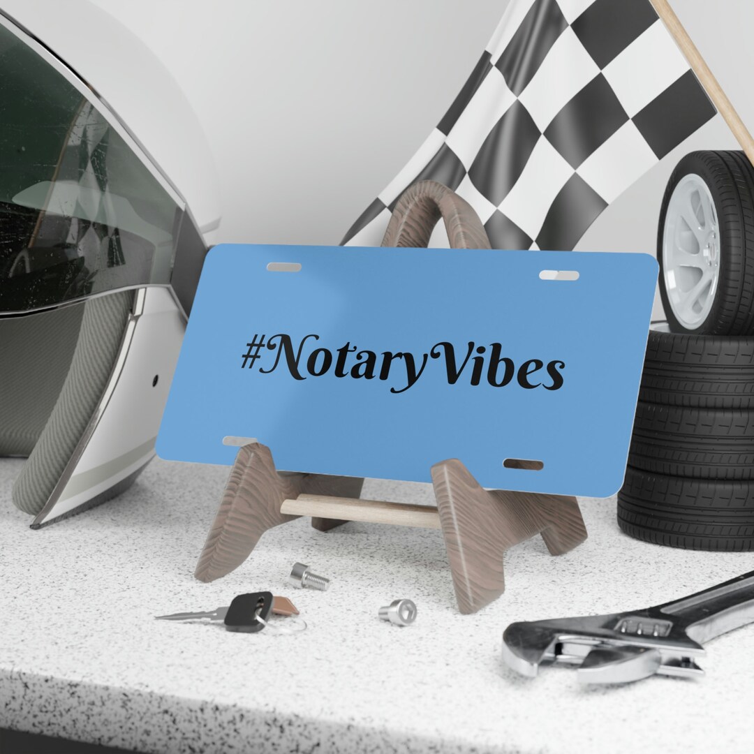 Auto Vanity Plate, Notary Marketing Gear, Graphic Print Vanity License ...
