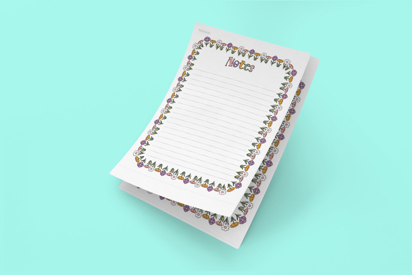 Floral Notes Sheets 5 Sizes, Letter and Half Letter, 4-1/4 X 11 and ...