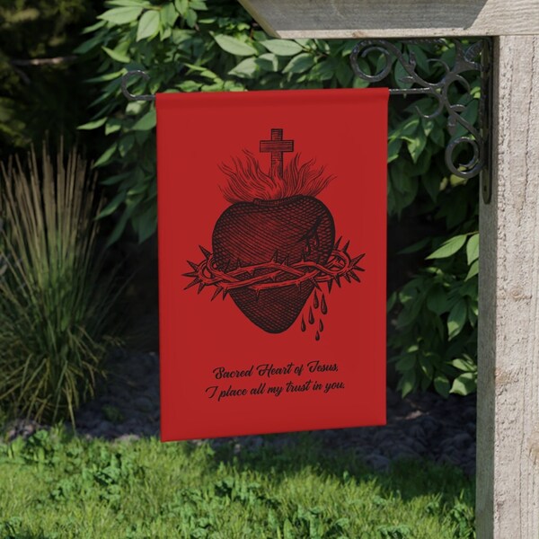 Sacred Heart of Jesus Flag - Etsy