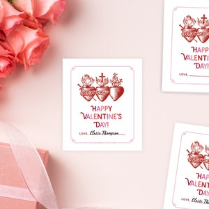 Catholic Valentine's Day Cards: Holy Family Sacred Hearts (PDF Download ...