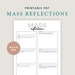Mass Reflection Kid PRINTABLE Prayer Journal Homeschool Journal ...