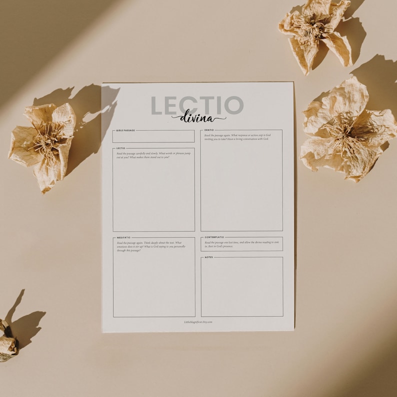 Lectio Divina Catholic Bible Study Guide: Prayer Journal (PDF) - Etsy