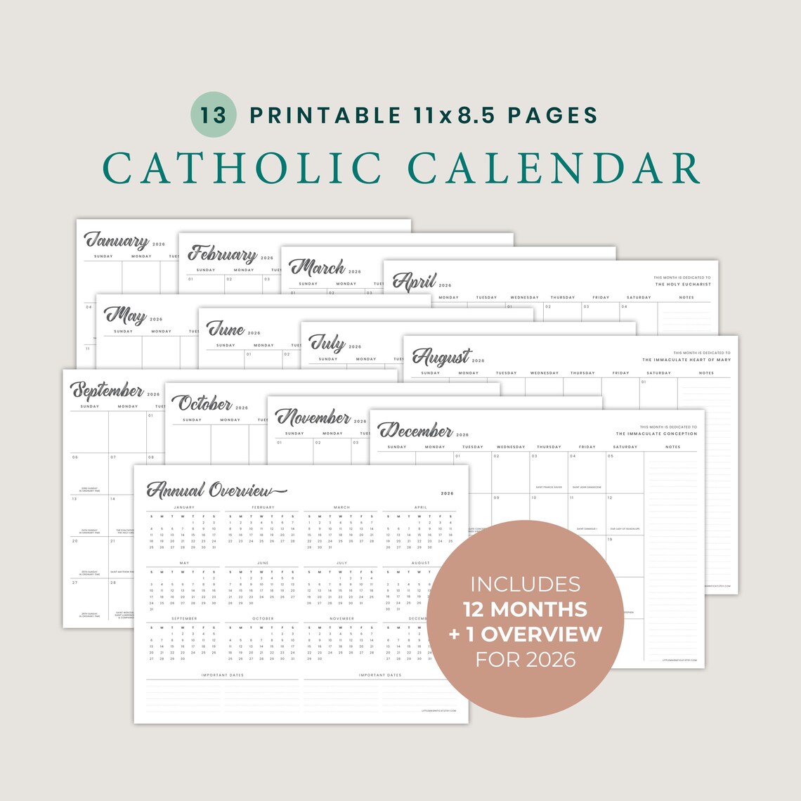 2026 Catholic Liturgical Calendar: Sundays, Saints Feast Days ...