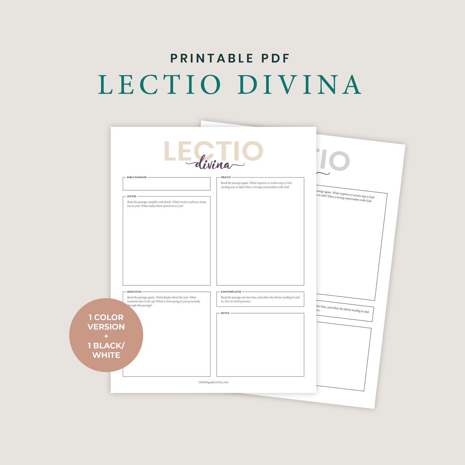 Lectio Divina Catholic Bible Study Guide: Prayer Journal (PDF) - Etsy